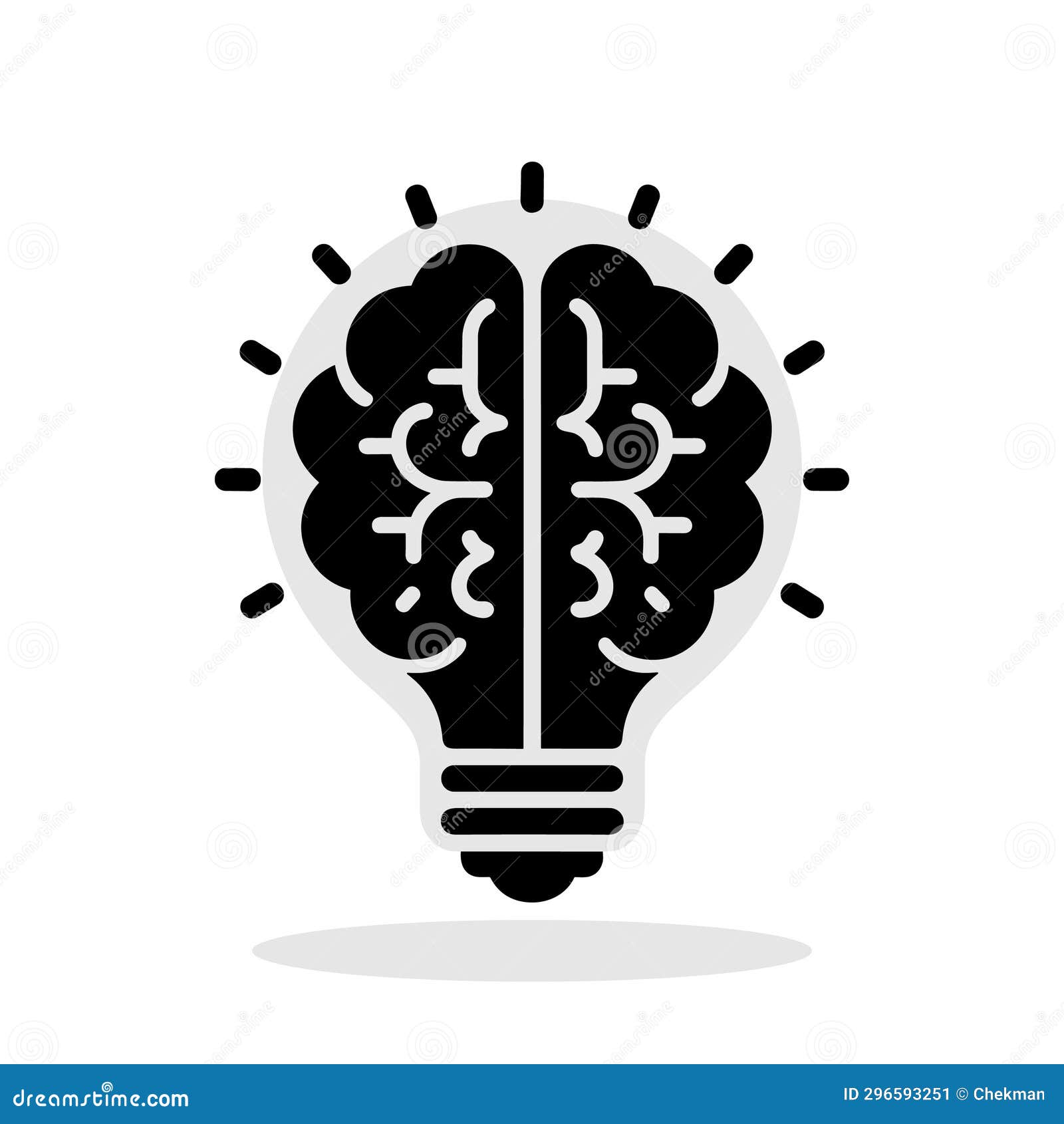 Light Bulb and Brain Icon. Creativity Symbol Stock Illustration ...