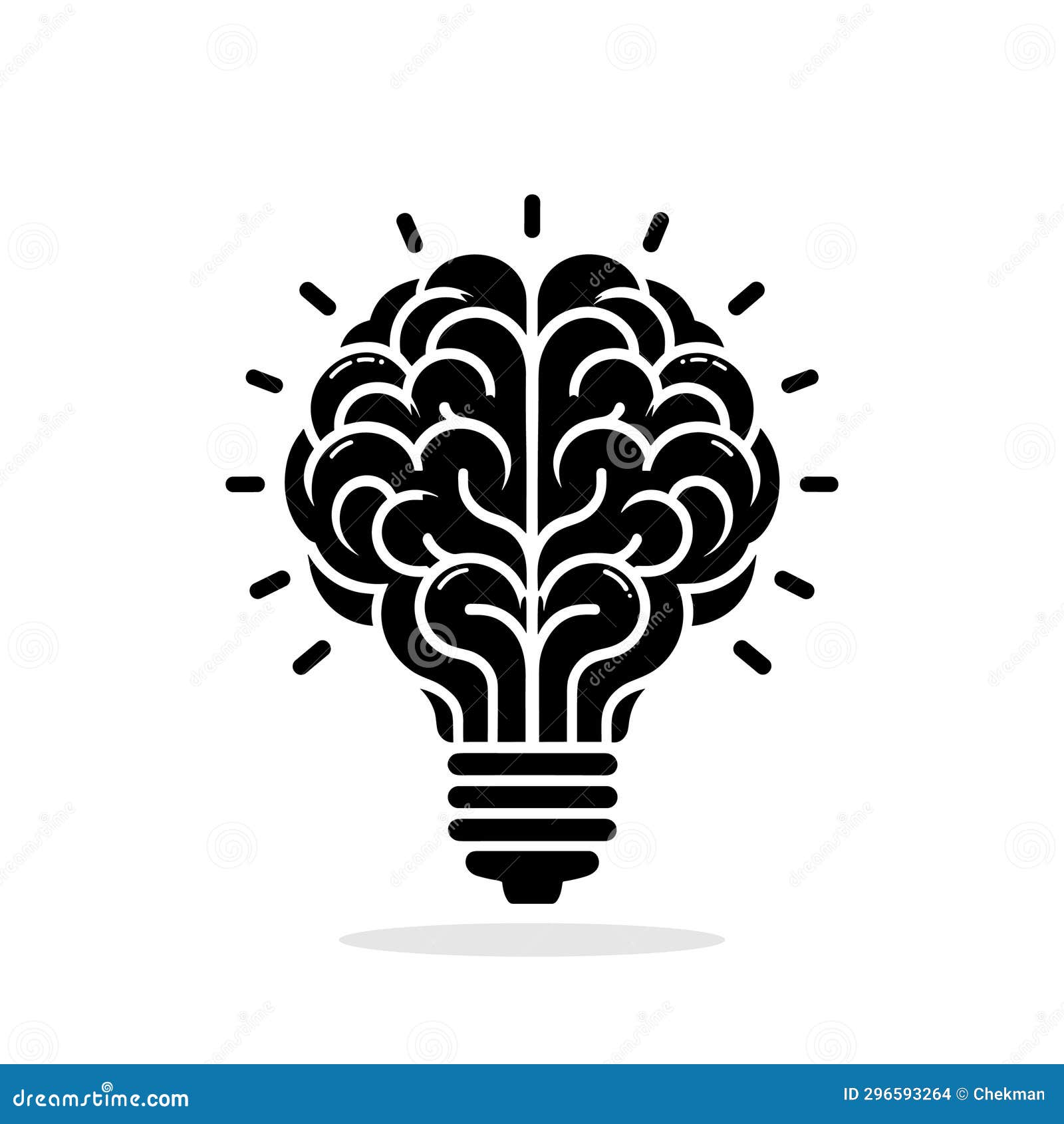 Light Bulb and Brain Icon. Creativity Symbol Stock Vector ...