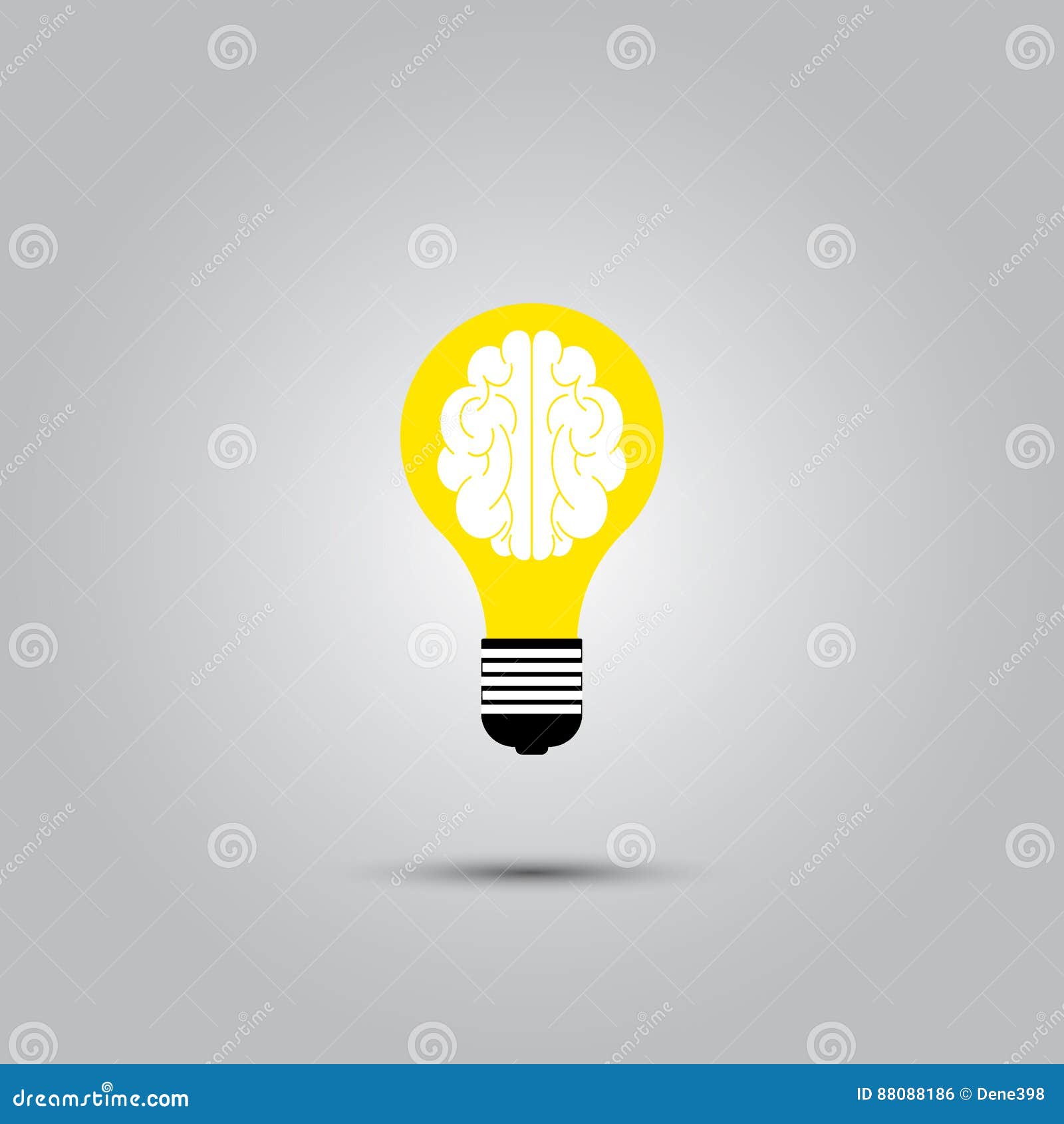 Light bulb brain icon stock vector. Illustration of innovation - 88088186