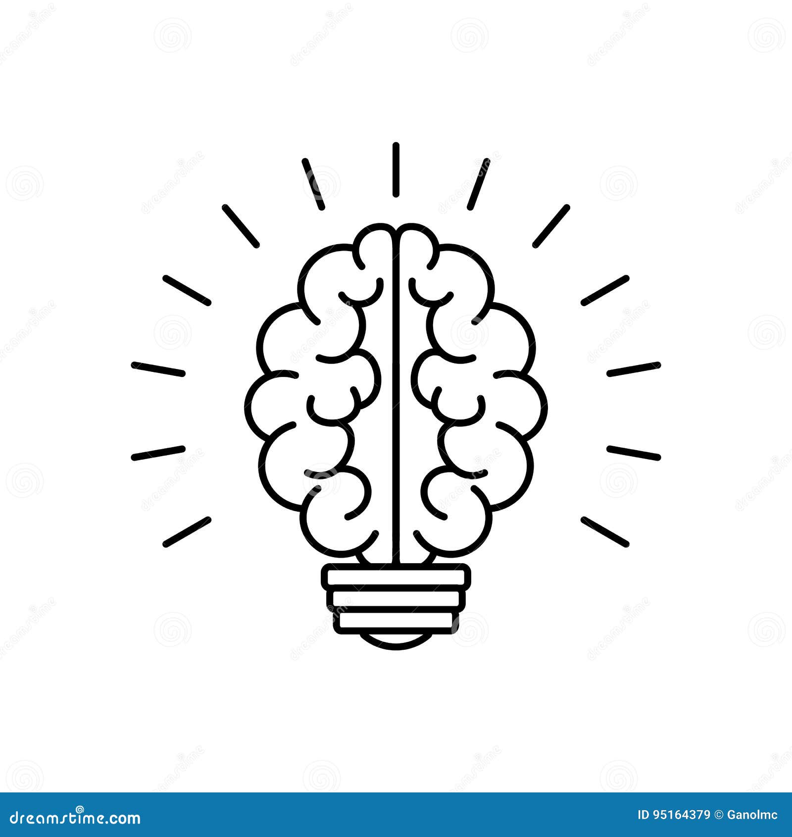 Light Bulb Brain Icon, Vector Illustration Stock Vector - Illustration ...
