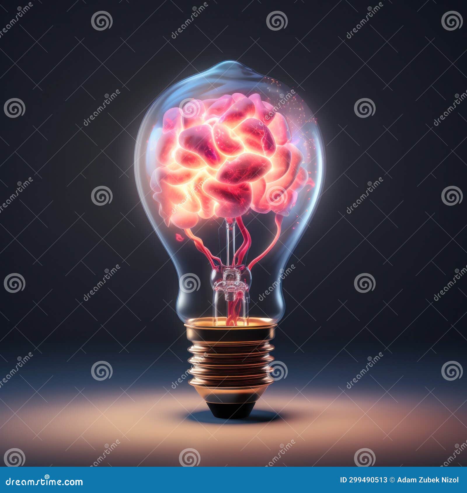 A Light Bulb with a Brain Inside Stock Image - Image of idea, bulb ...
