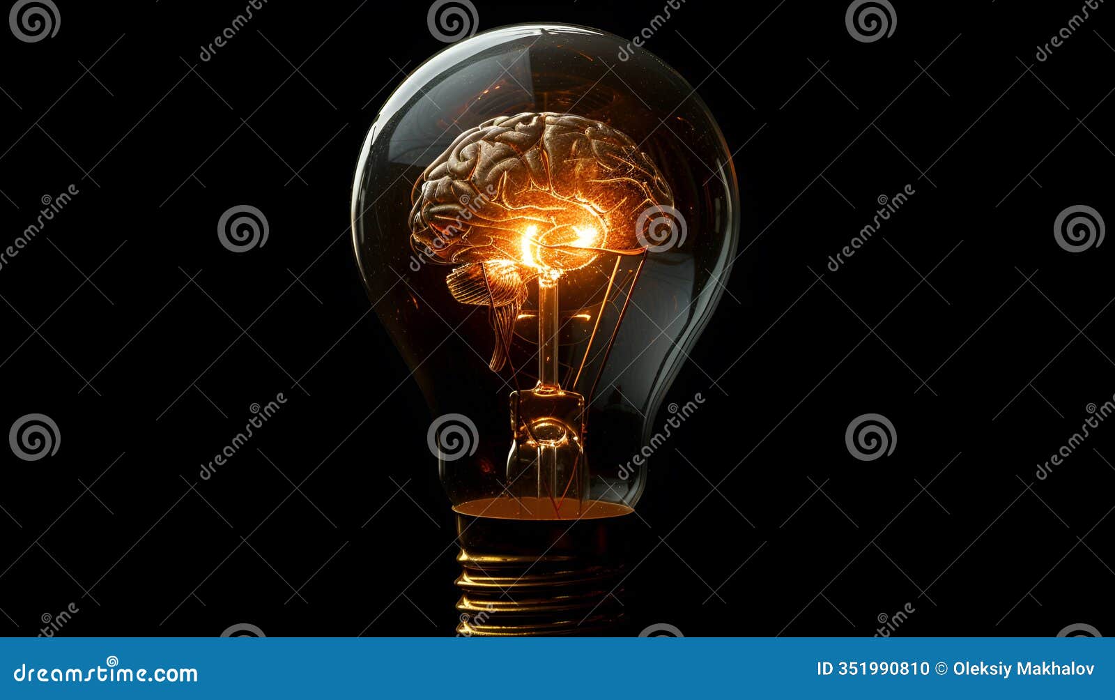 A Light Bulb with a Brain Inside Symbolizes Cognitive Power and ...
