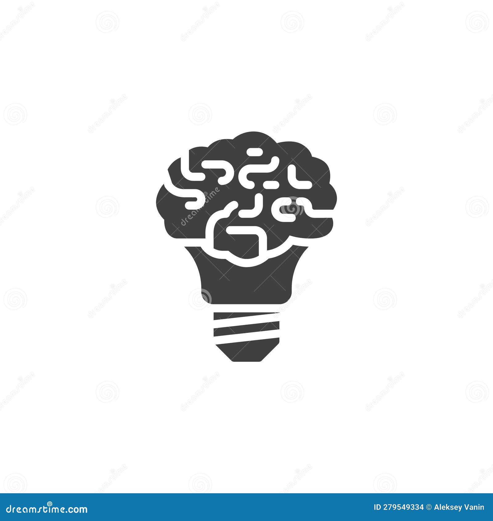 Light Bulb and Brain Vector Icon Stock Vector - Illustration of ...