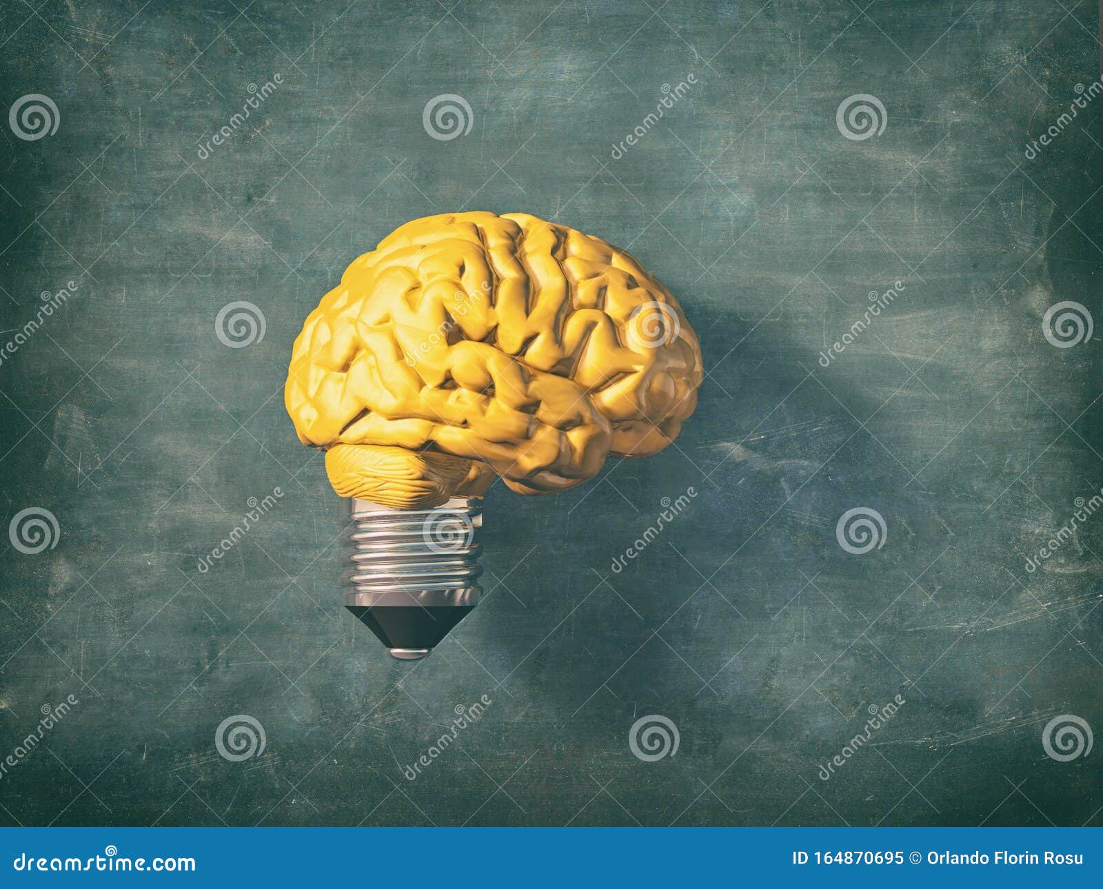 Light bulb brain stock illustration. Illustration of abstract - 164870695