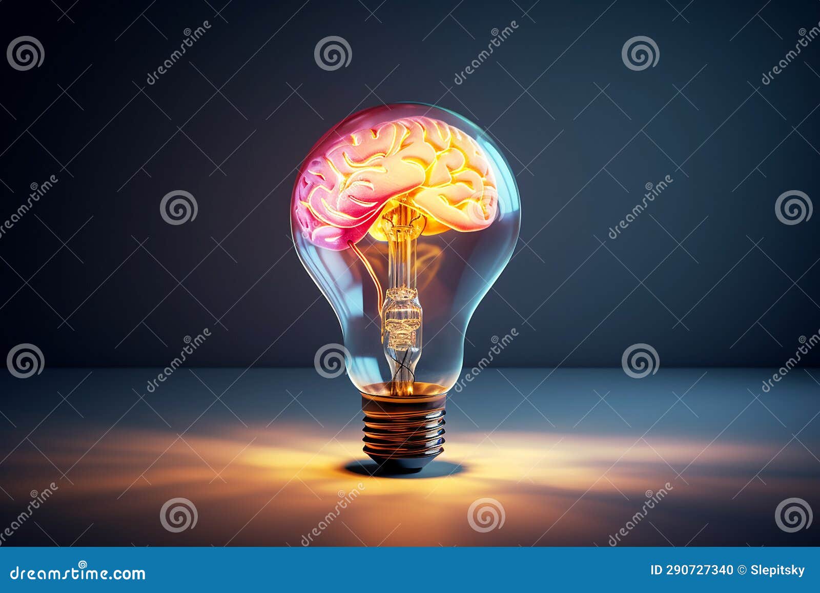 Light Bulb with Bright Brain Inside Stock Photo - Image of intelligence ...
