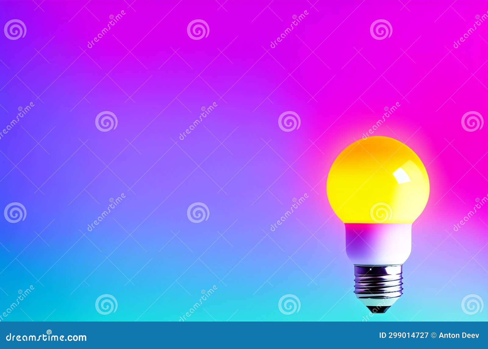 Light Bulb on Bright Colored Background. Concept of Idea, Genius ...