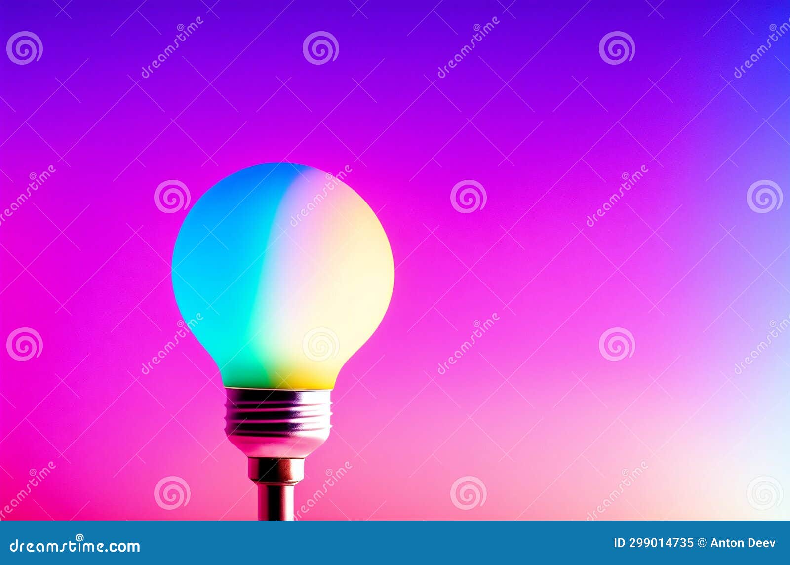 Light Bulb on Bright Colored Background. Concept of Idea, Genius ...