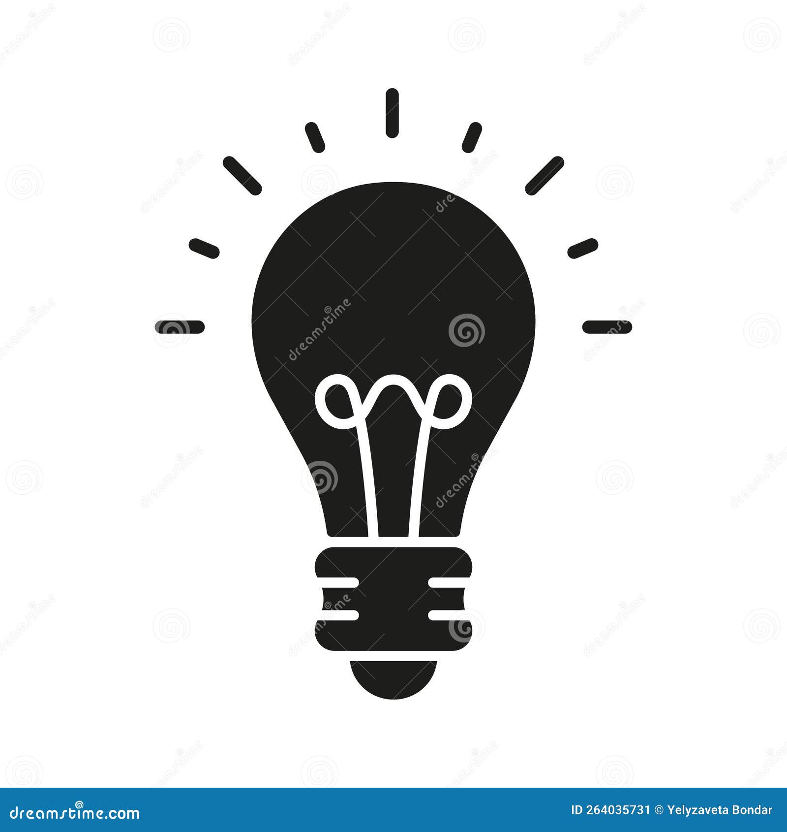 Light Bulb Bright, Creative Solution, and Innovation Pictogram ...