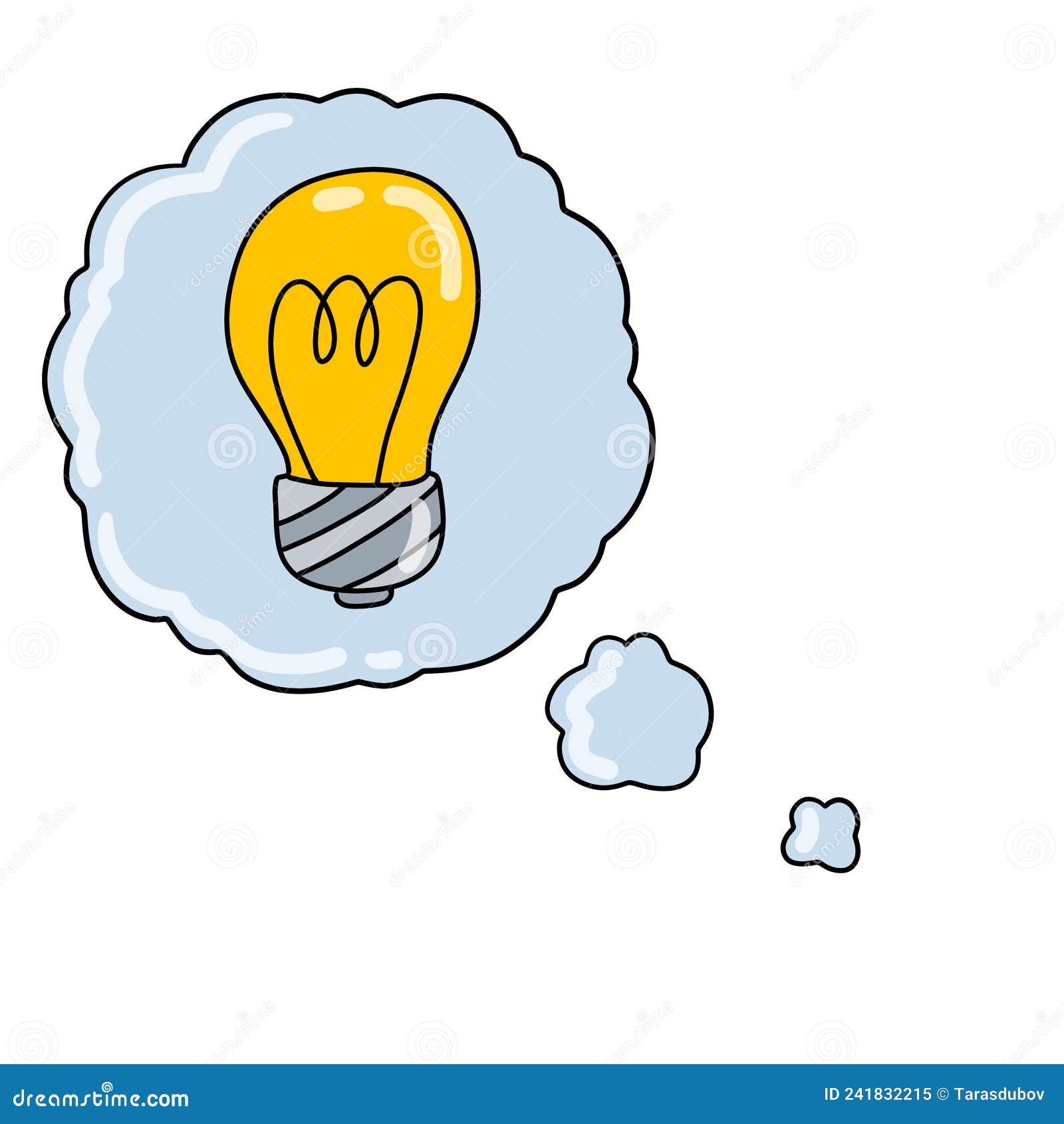 Light Bulb. Bubble Cloud with Thoughts and Idea Stock Vector ...