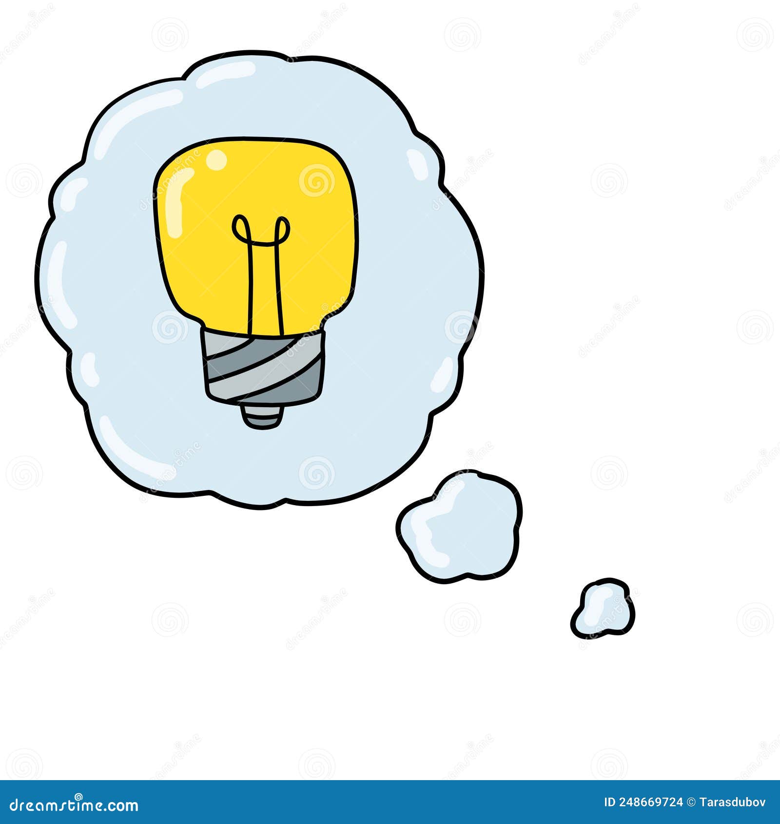 Light Bulb. Bubble Cloud with Thoughts and Idea Stock Vector ...