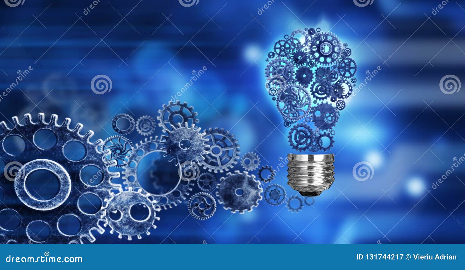 Light Bulb Build Out of Cogs Innovation with Ideas and Concepts ...