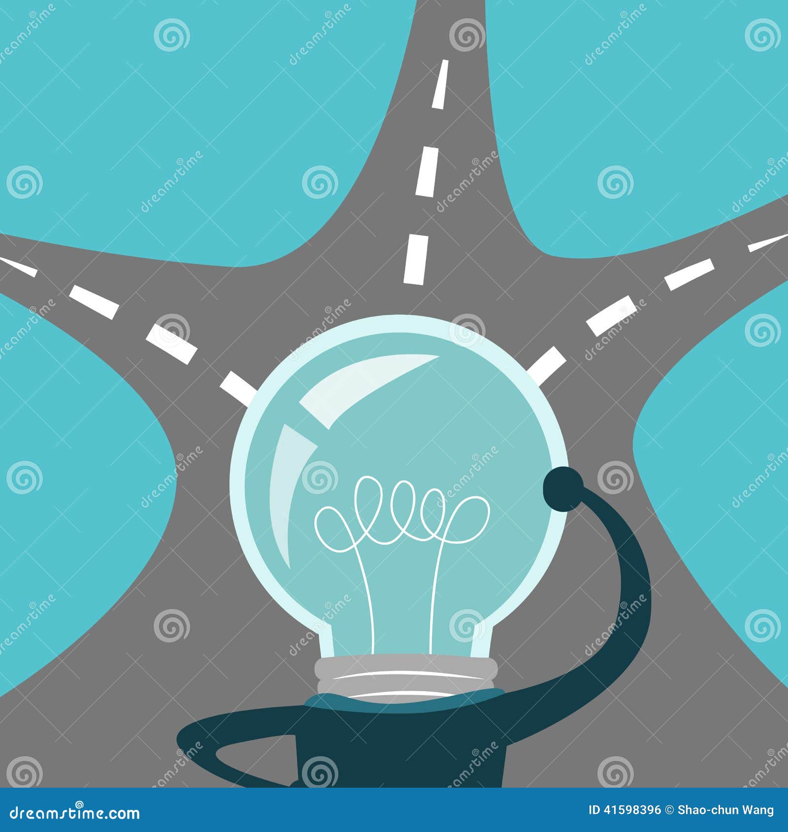 Fork Roads Isolated Street Map Segment. Cartoon Vector | CartoonDealer ...