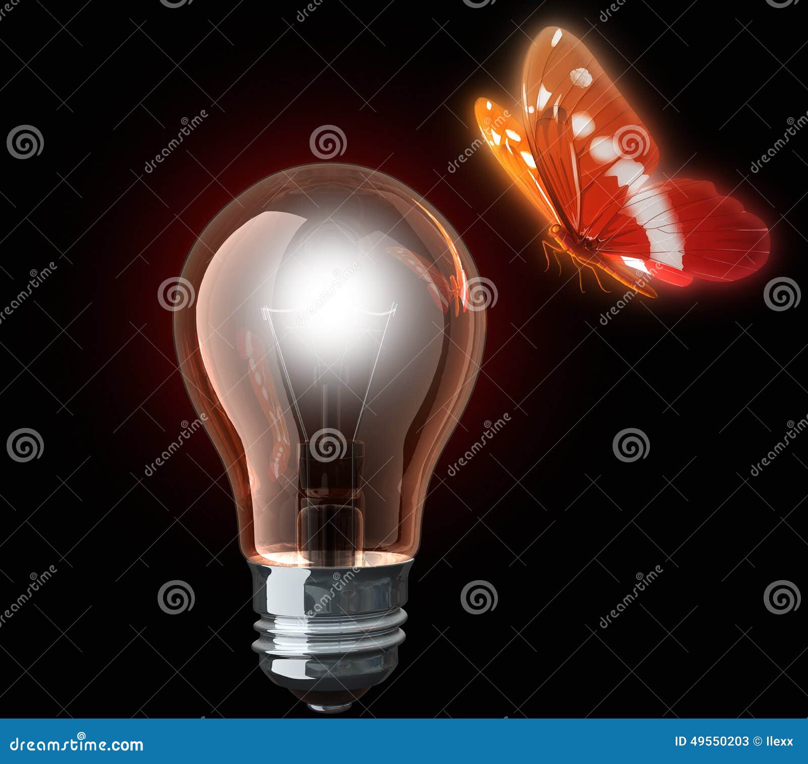 Light bulb and butterfly stock illustration. Illustration of light ...