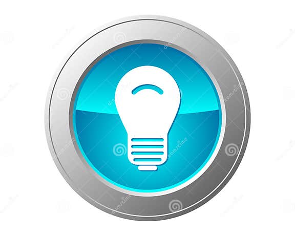 Light bulb button stock illustration. Illustration of blue - 94742929