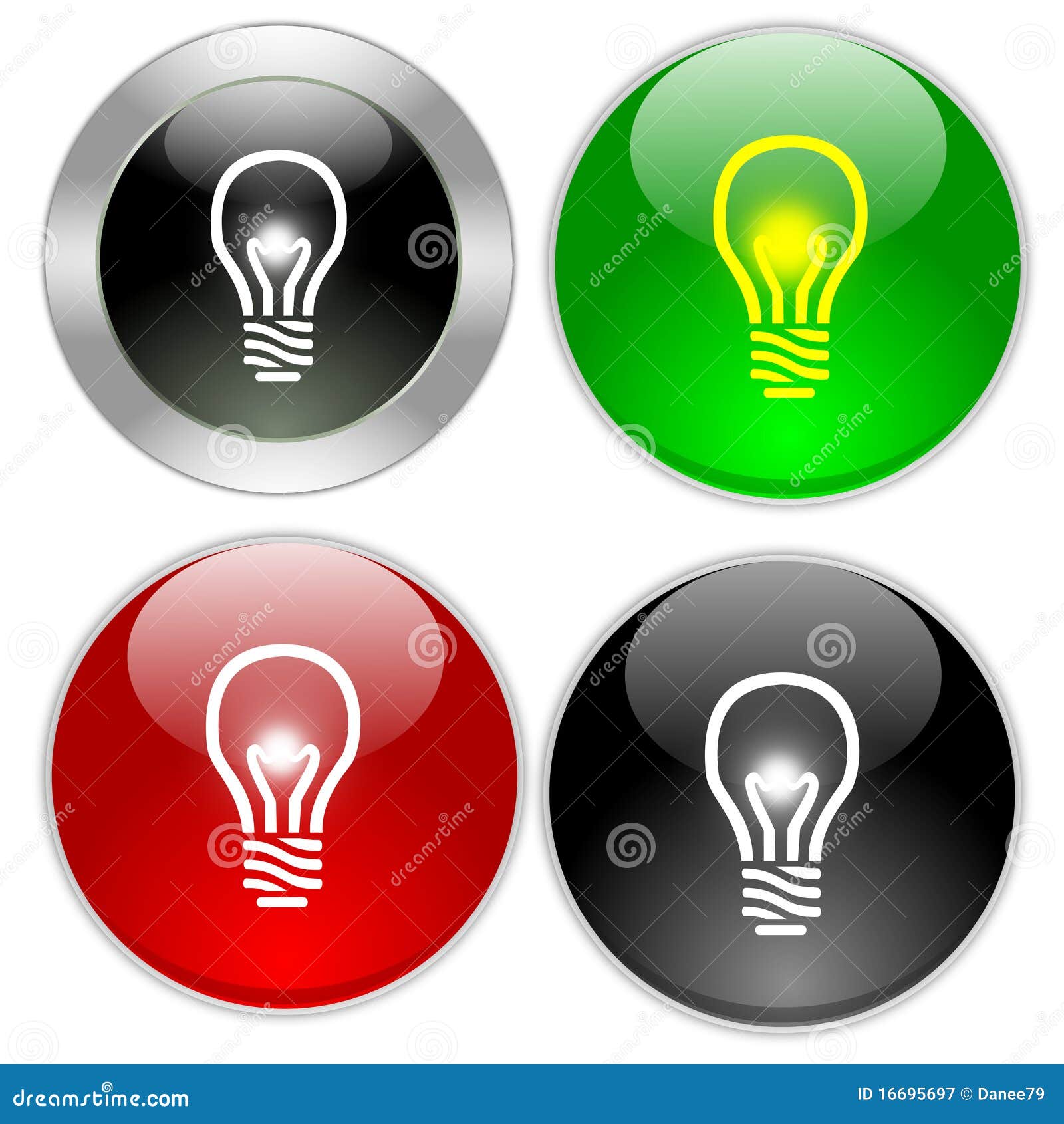 Light bulb buttons stock image. Illustration of light - 16695697