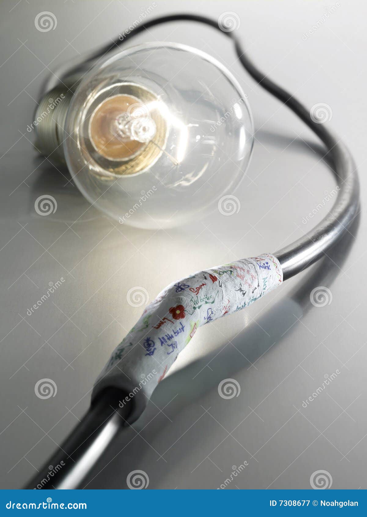 Light Bulb Cable in Cast 01 Stock Image - Image of grey, plaster: 7308677