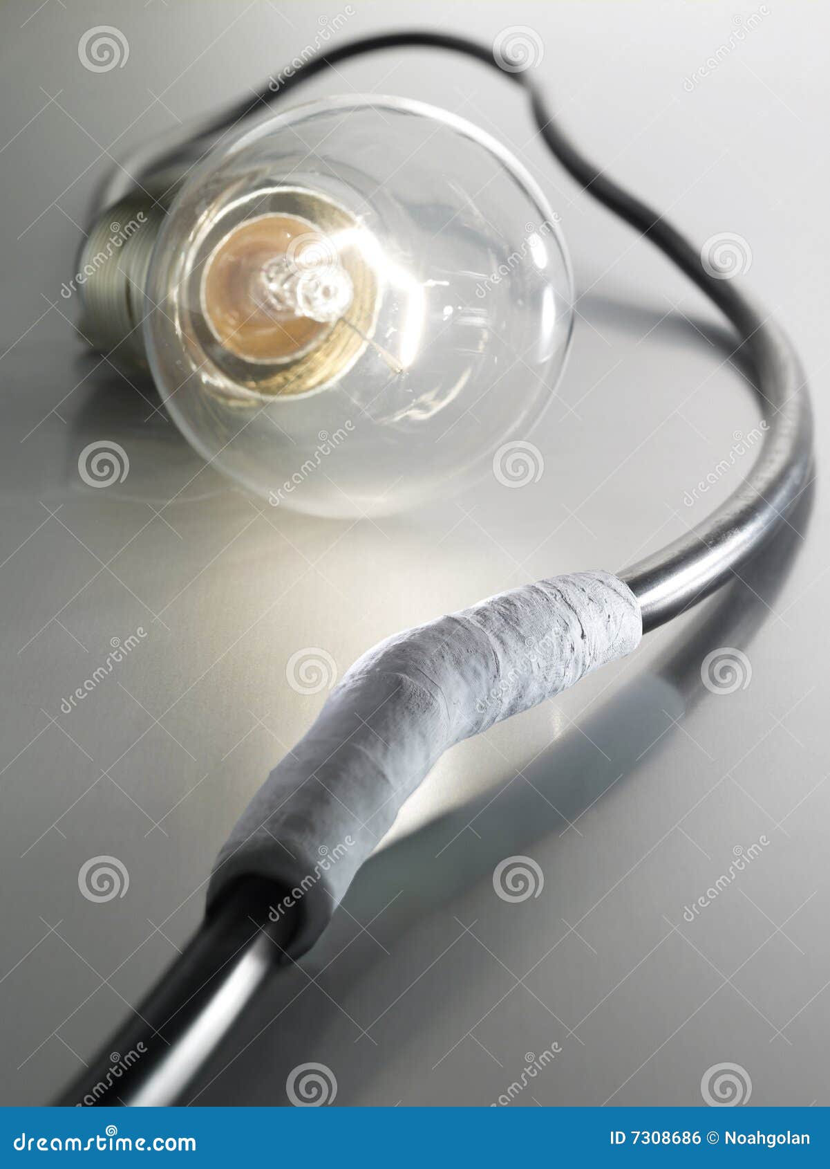 Light Bulb Cable in Cast 02 Stock Photo - Image of emergency, bulb: 7308686