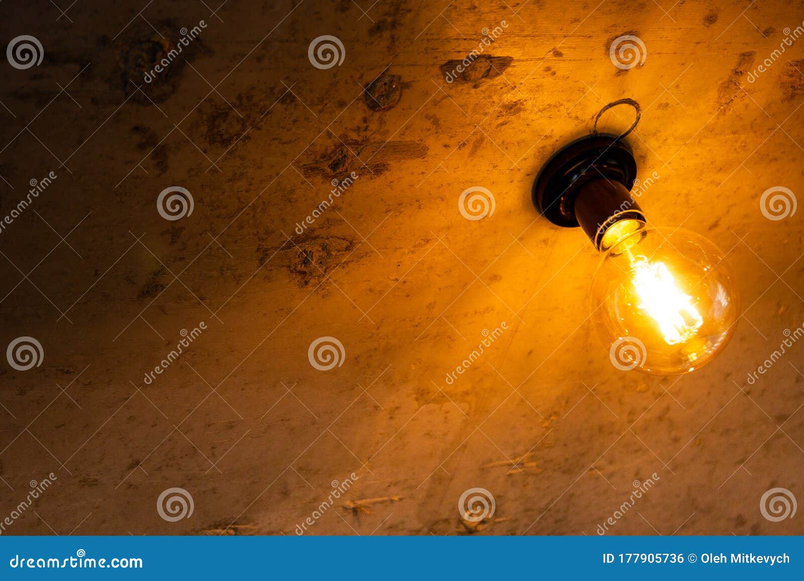 Light bulb on the ceiling stock photo. Image of decor - 177905736