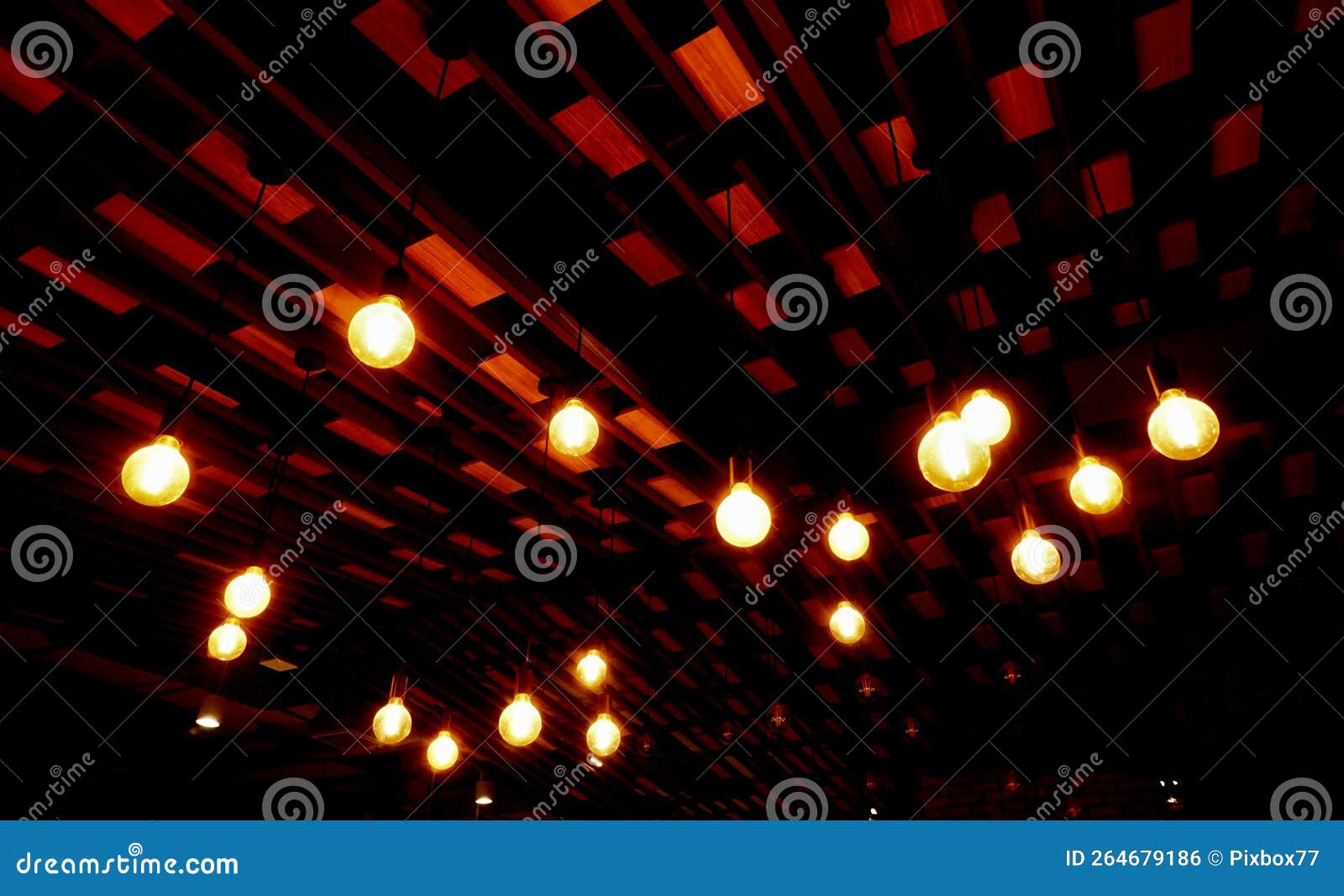 Light Bulb at Ceiling with Light Shine Stock Photo - Image of innovate ...