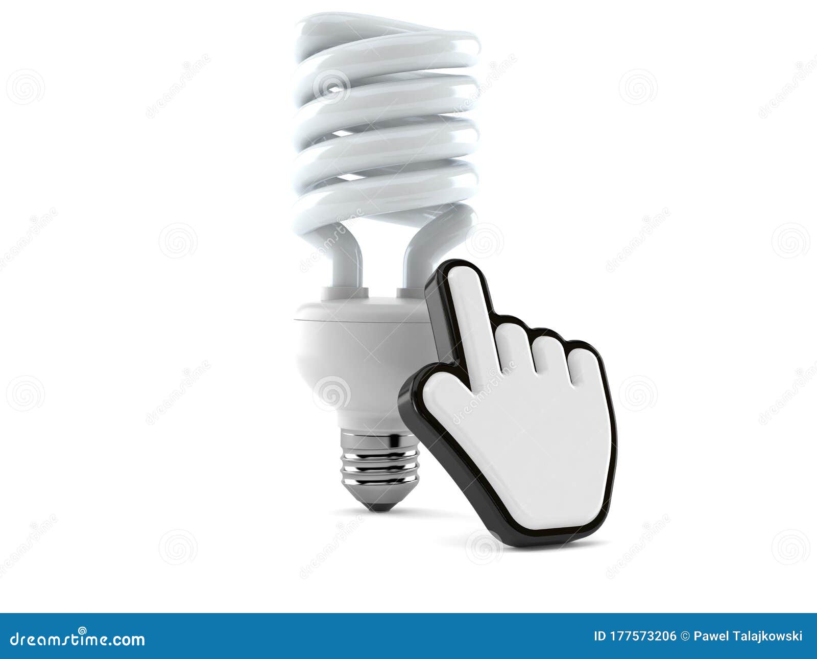Light Bulb Cfl with Web Cursor Stock Illustration - Illustration of ...