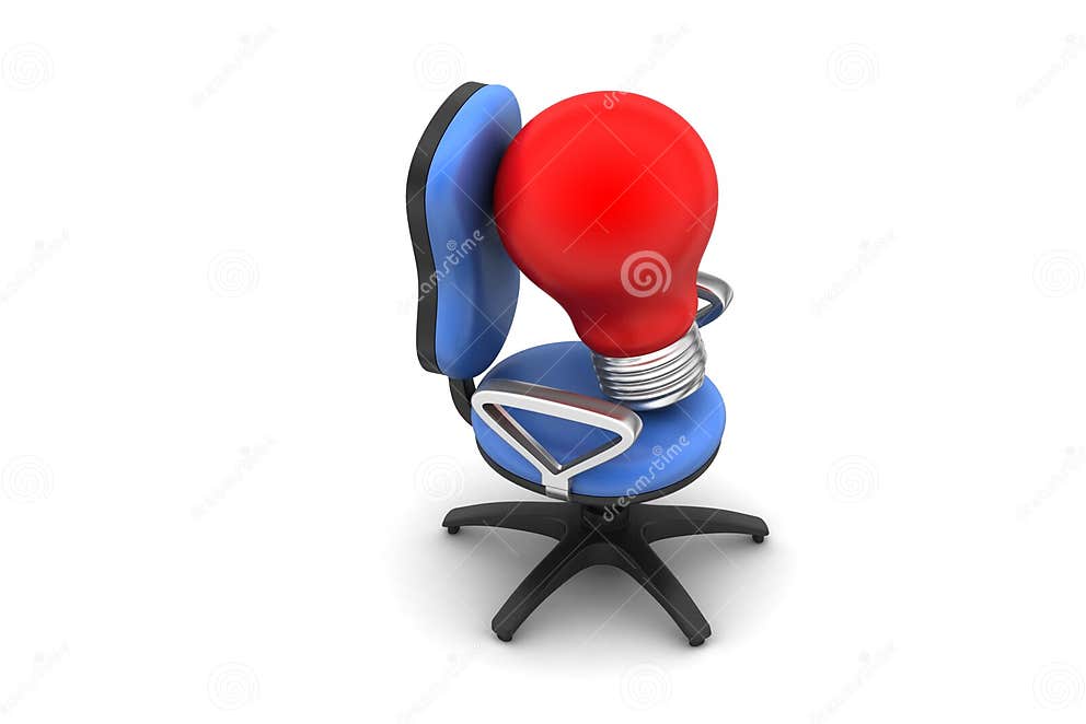 Light bulb with chair stock illustration. Illustration of solitude ...