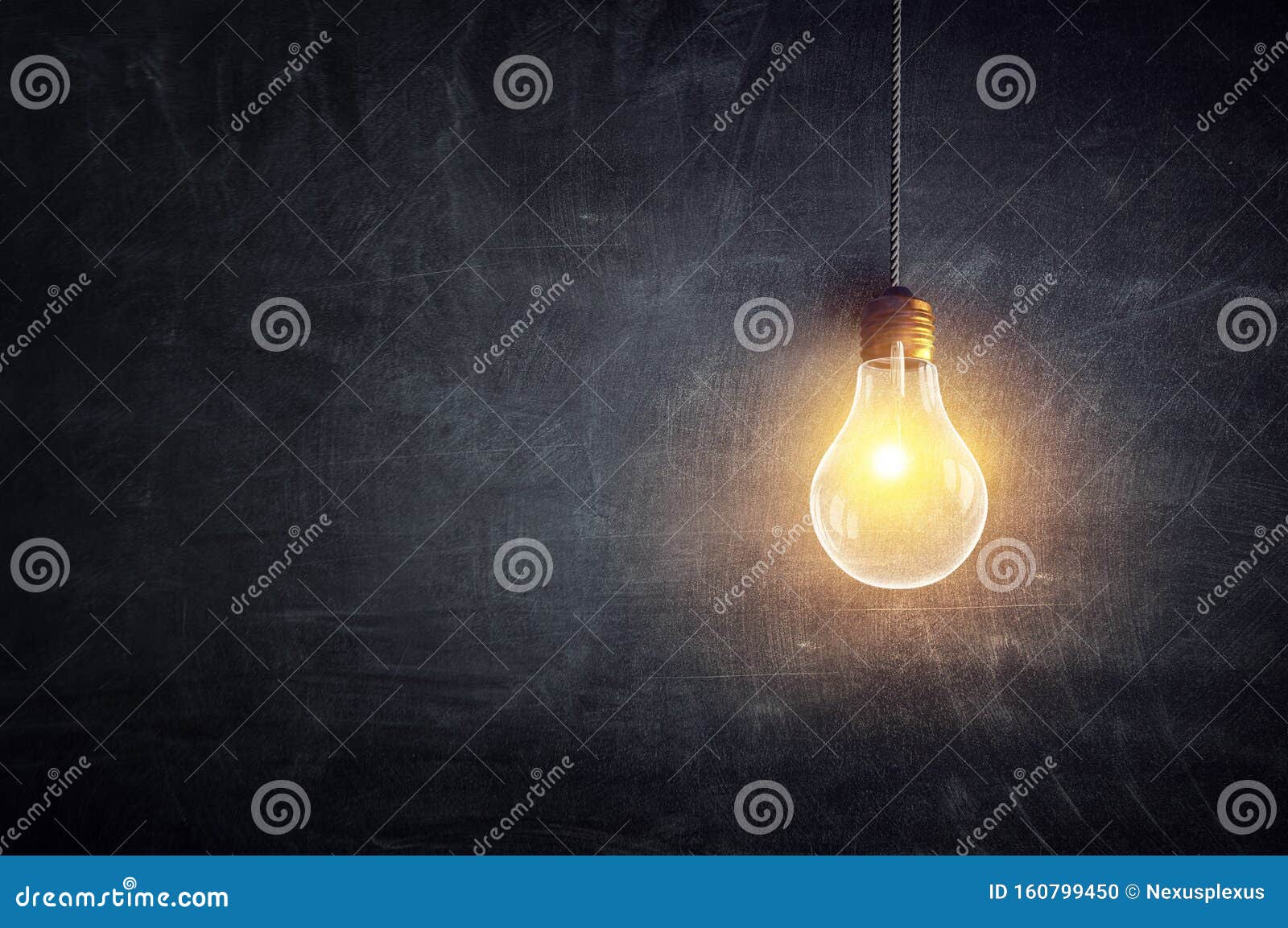 Light bulb on chalk board stock photo. Image of invention - 160799450