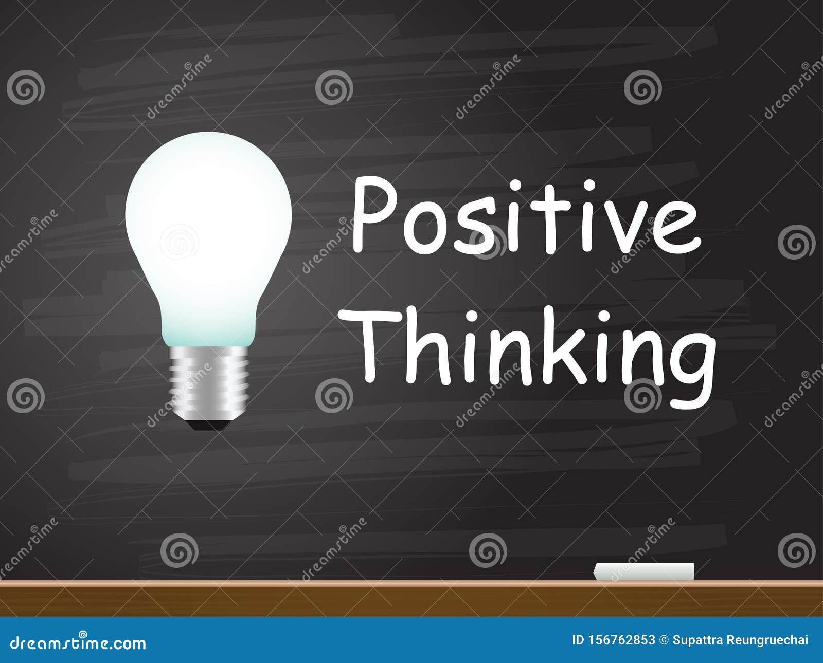 Light Bulb and Chalkboard with Positive Thinking Word Stock Vector ...