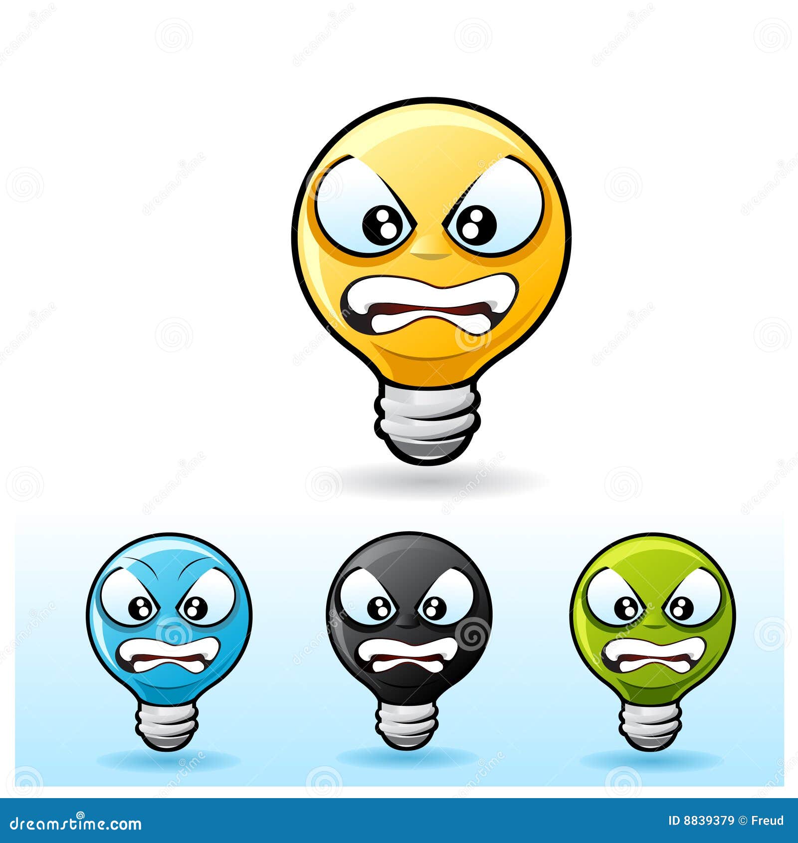 Light Bulb Character: Angry Stock Vector - Illustration of blue, energy ...