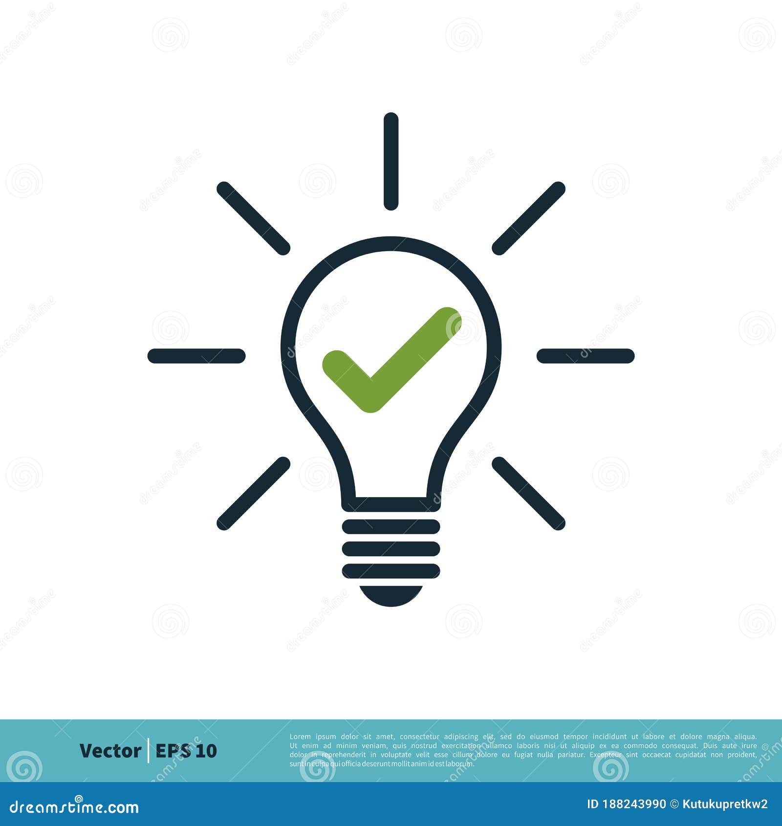 Light Bulb Check Mark Icon Vector Logo Template Illustration Design ...