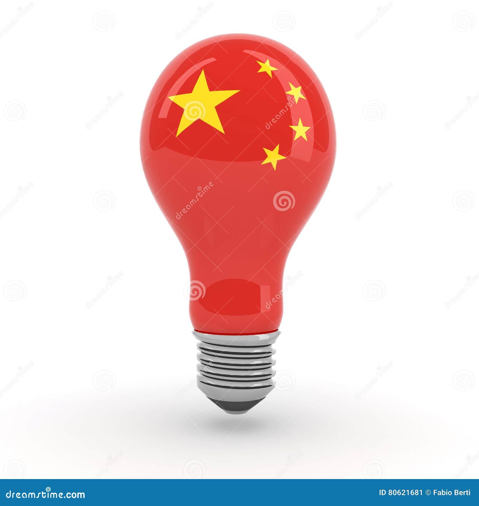 Light Bulb with Chinese Flag Stock Illustration - Illustration of ...