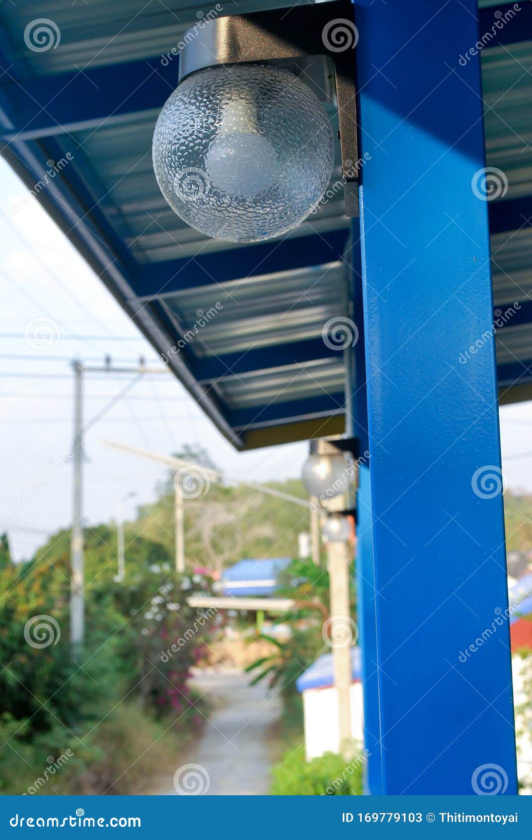 Light Bulb in Front of the House. Stock Image - Image of industrial ...