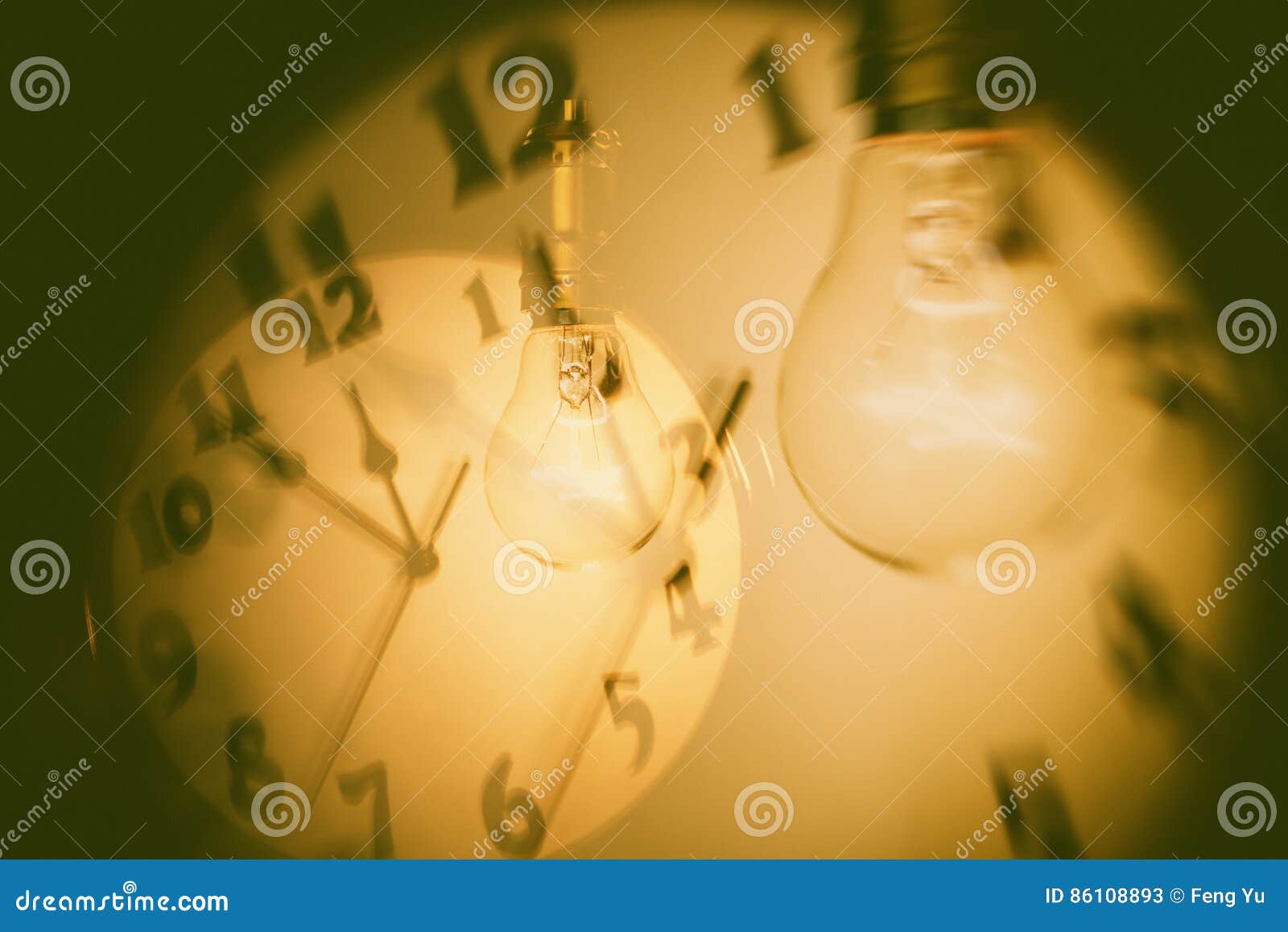 Light bulb and clock stock image. Image of enlightenment - 86108893