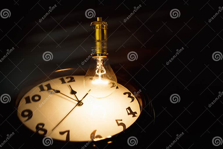 Light bulb and clock stock image. Image of lightbulb - 86109507