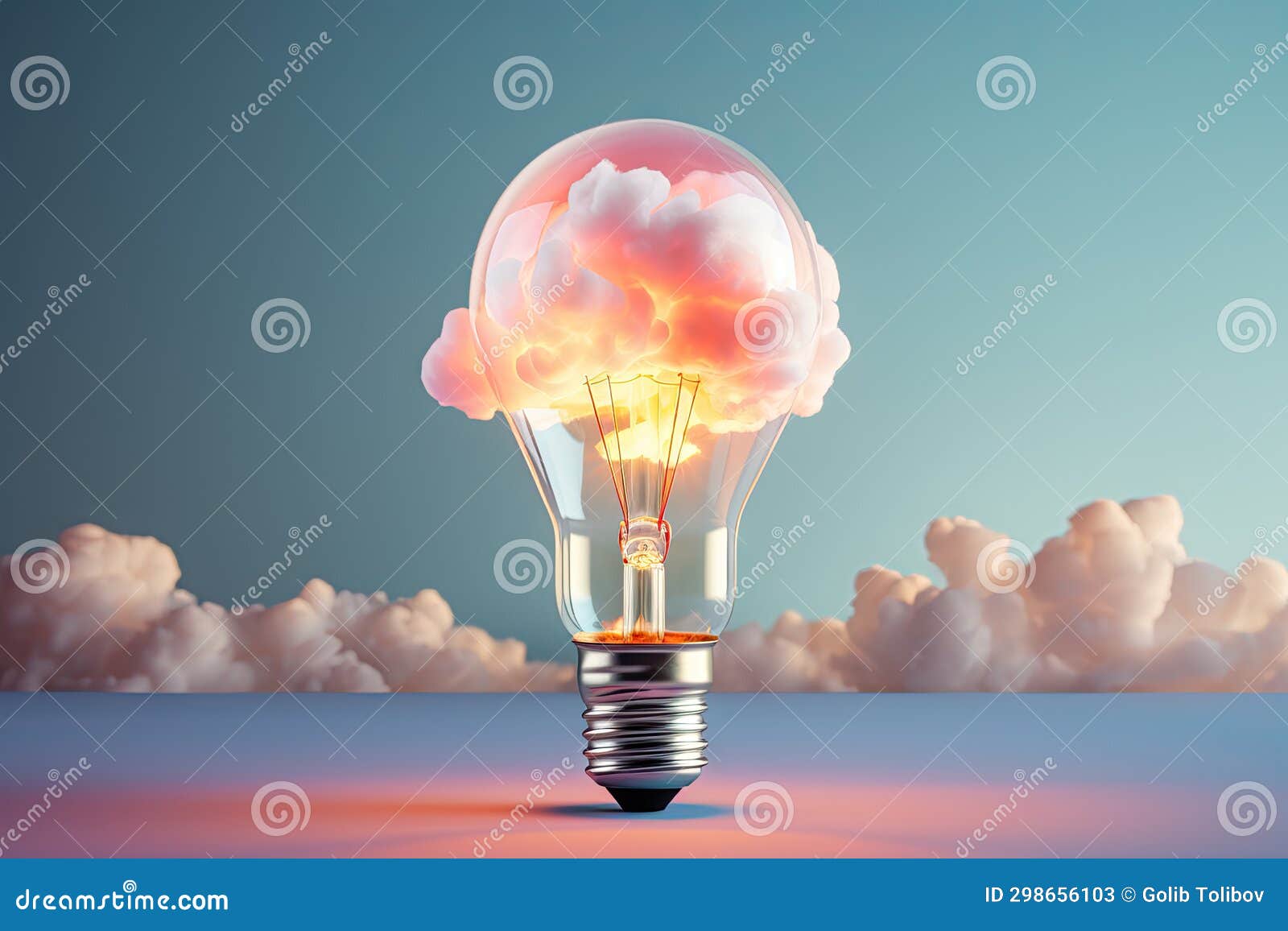 A Light Bulb with a Cloud Inside of it Created with Generative AI ...