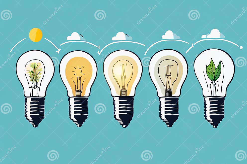 Light Bulb Cluster on a Blue Canvas, Forming a Visual Metaphor for the ...