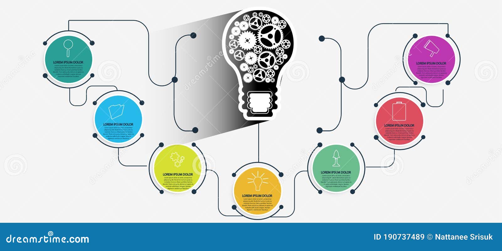 Light Bulb and Cog - Creativity Idea Concept Vector Illustration ...