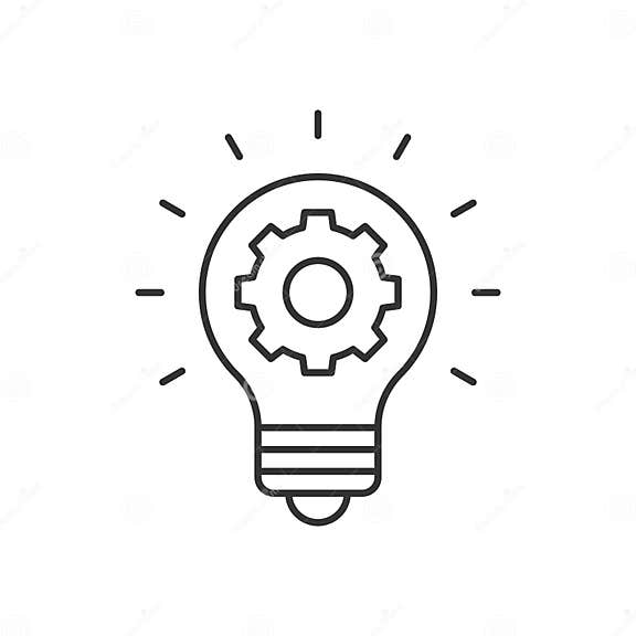 Light bulb and cog inside stock vector. Illustration of design - 117583895