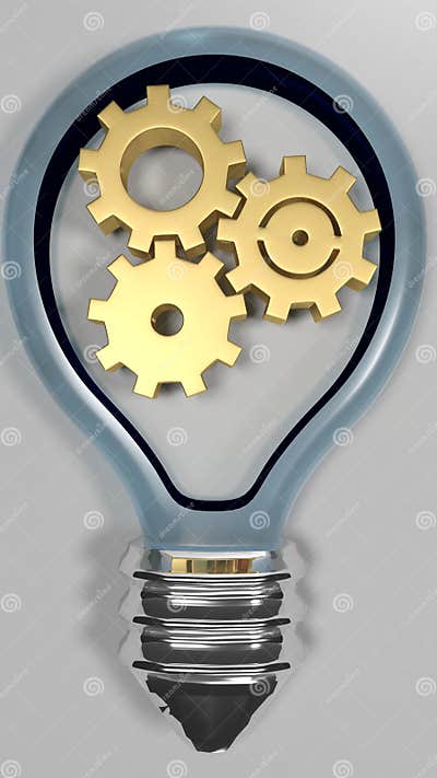 Light bulb with cogs stock illustration. Illustration of action - 27519525