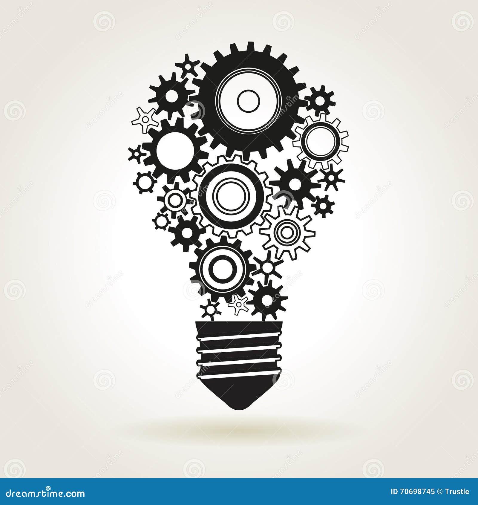Light bulb with cogs stock illustration. Illustration of engineering ...