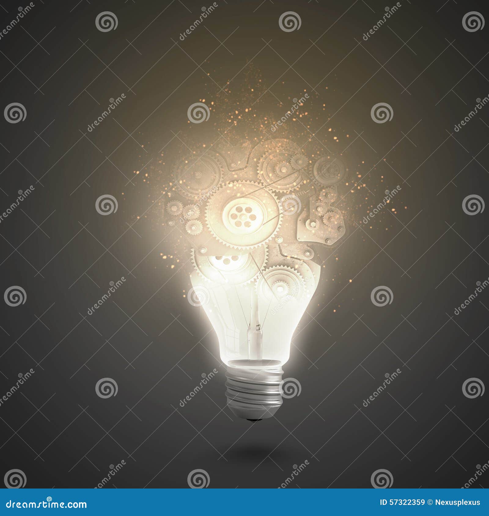 Light bulb with cogwheels stock image. Image of think - 57322359