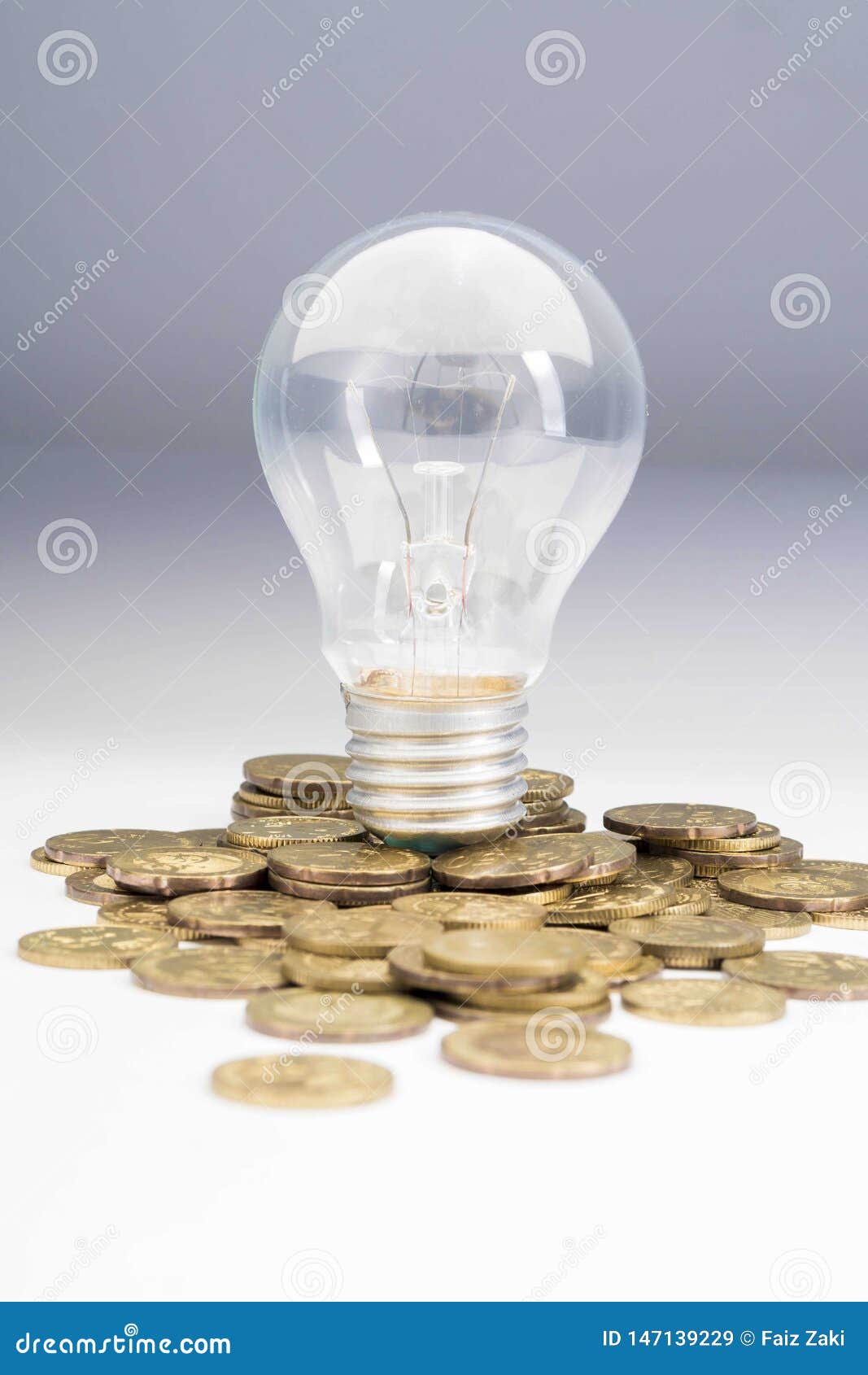 Light Bulb with Coins, Money Ideas Concept Stock Image - Image of ideas ...