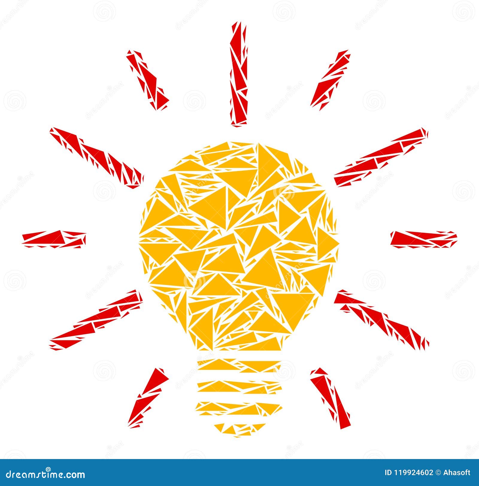 Light Bulb Collage of Triangles Stock Vector - Illustration of mind ...