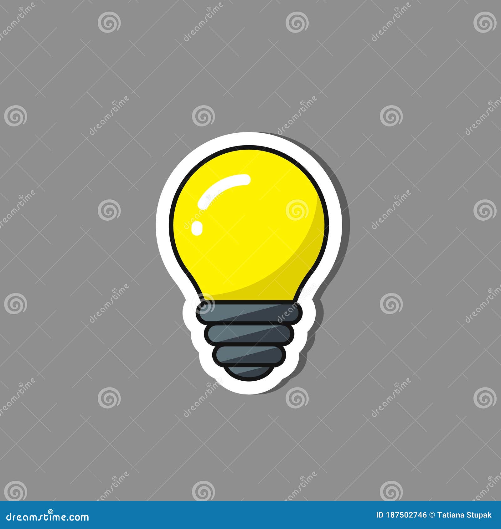 Light Bulb Color Sticker. Design Element for Stickers, Card, Posters ...