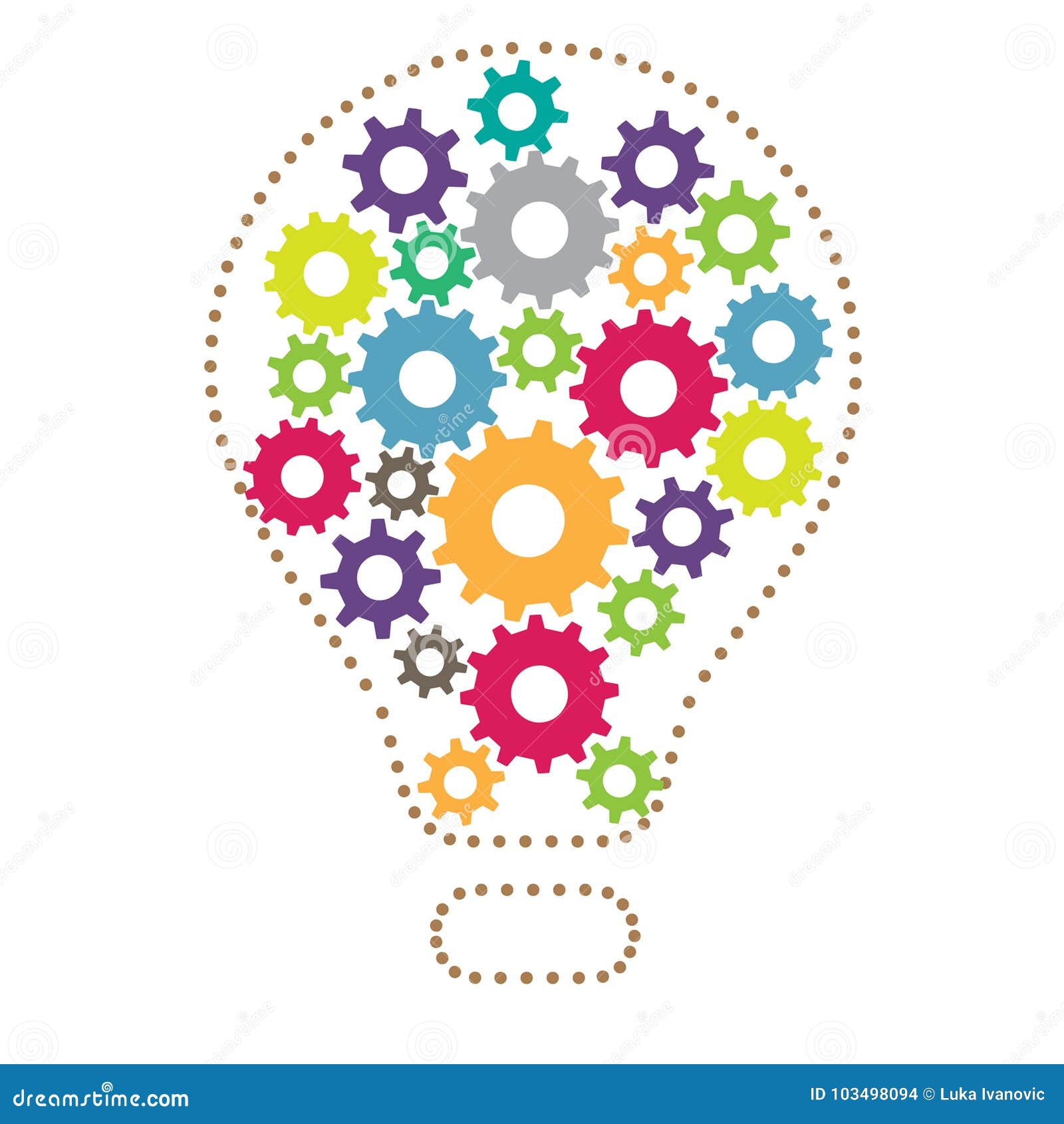 Idea Colorful Cogs stock illustration. Illustration of slice - 103498094