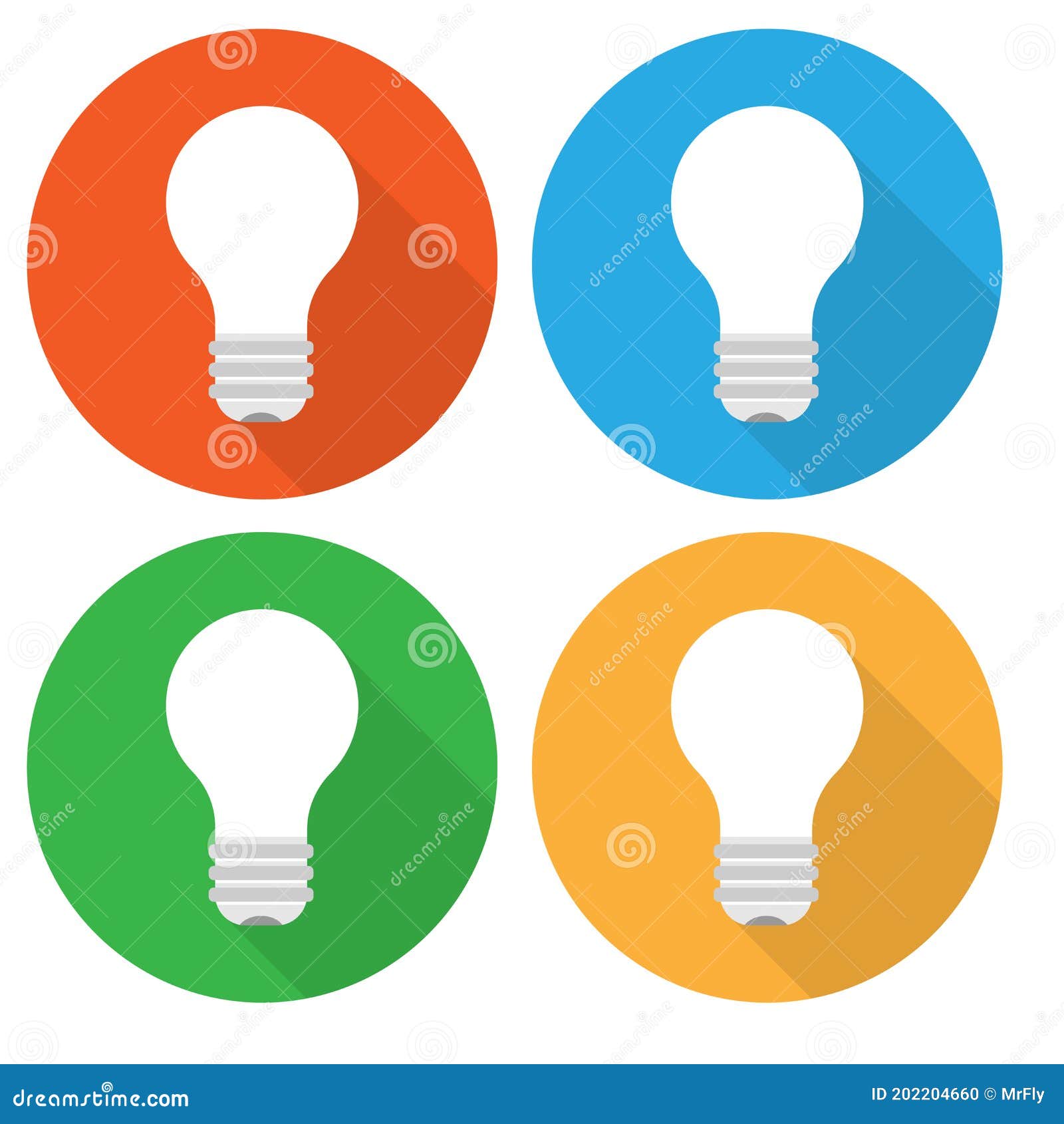 Light Bulb, Colourful Web Icon Set, Vector Illustration Stock Vector ...