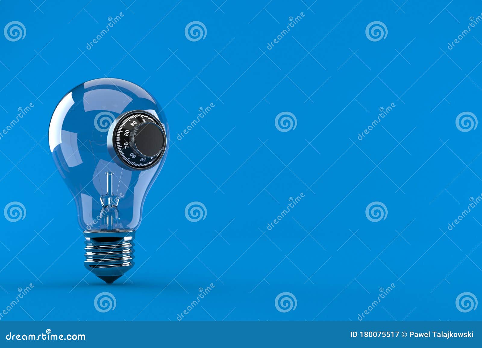 Light Bulb with Combination Lock Stock Illustration - Illustration of ...