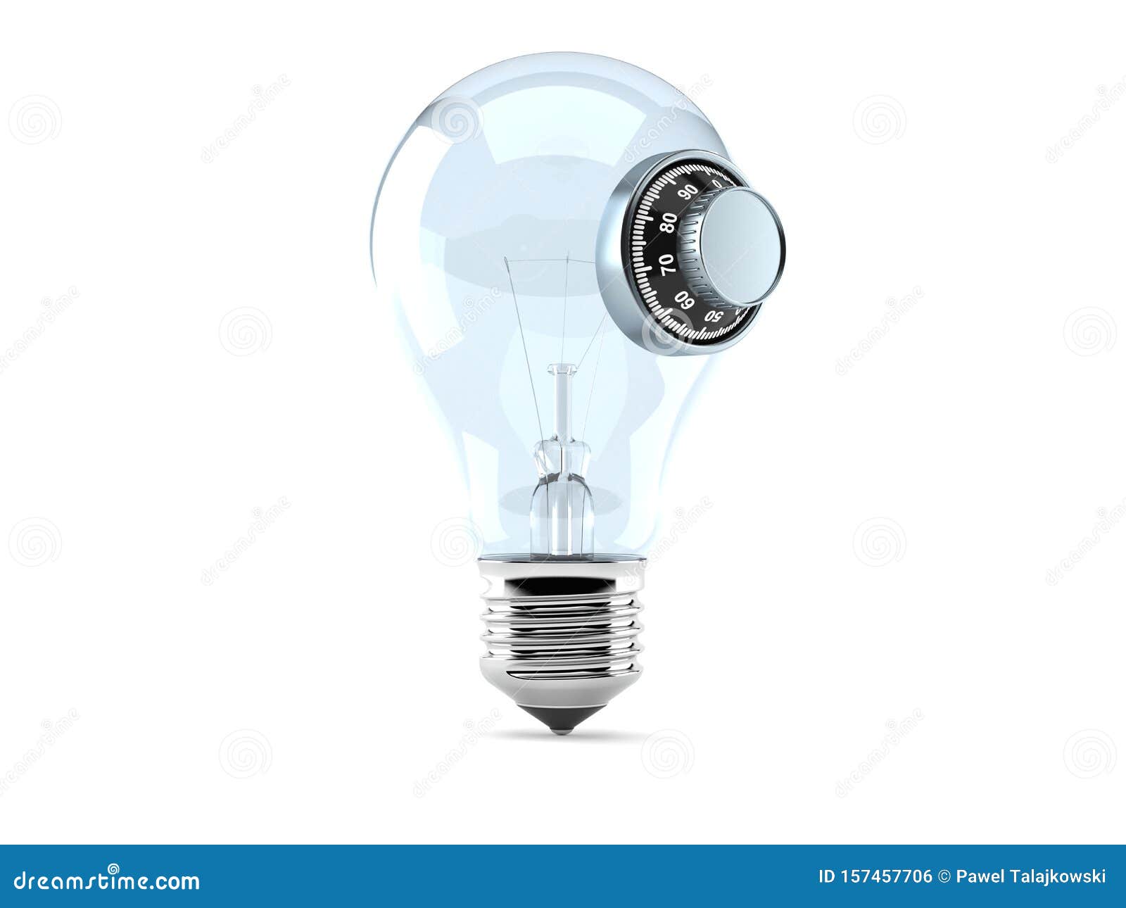 Light Bulb with Combination Lock Stock Illustration - Illustration of ...