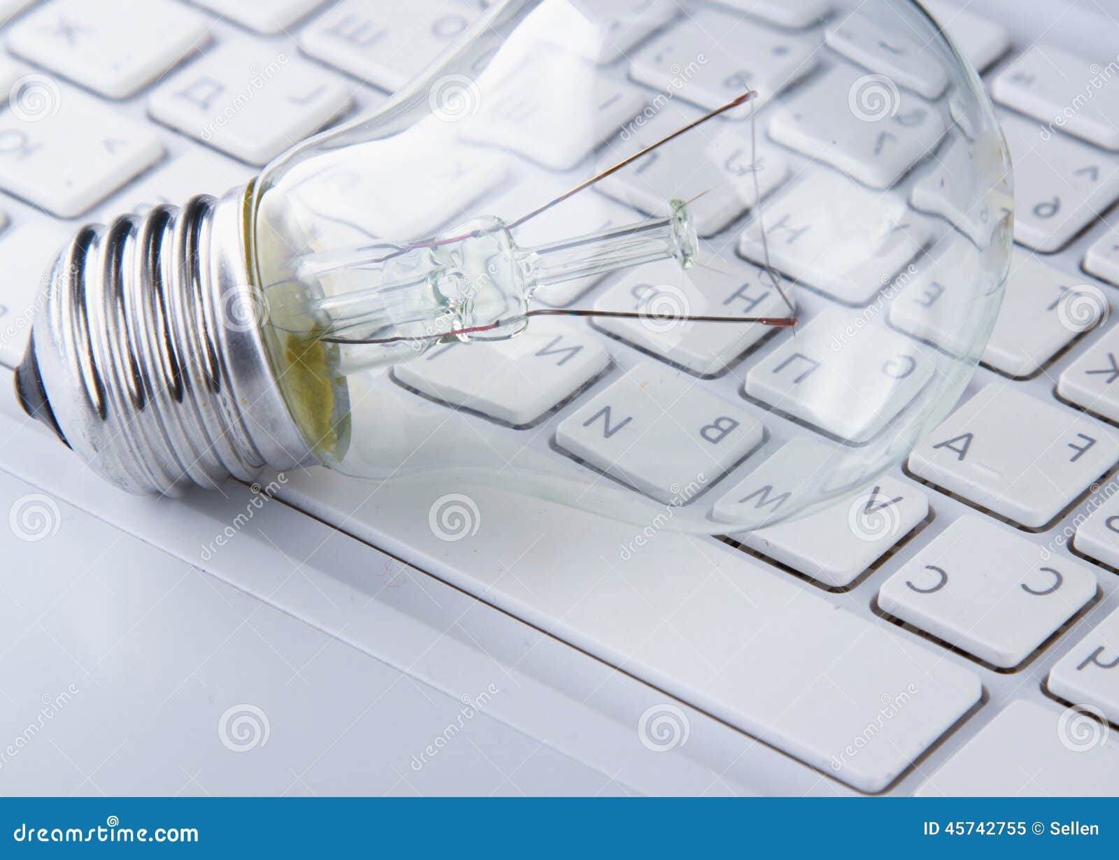 Light Bulb and Computer Keyboard Stock Image - Image of lightbulb ...