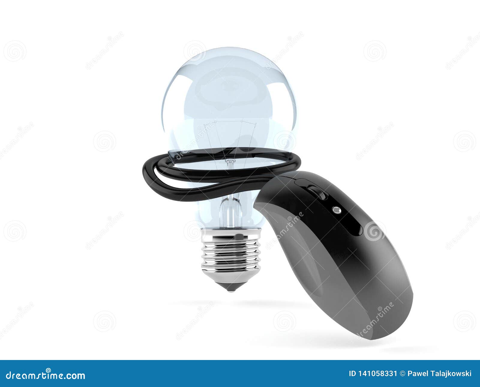 Light Bulb with Computer Mouse Stock Illustration - Illustration of ...