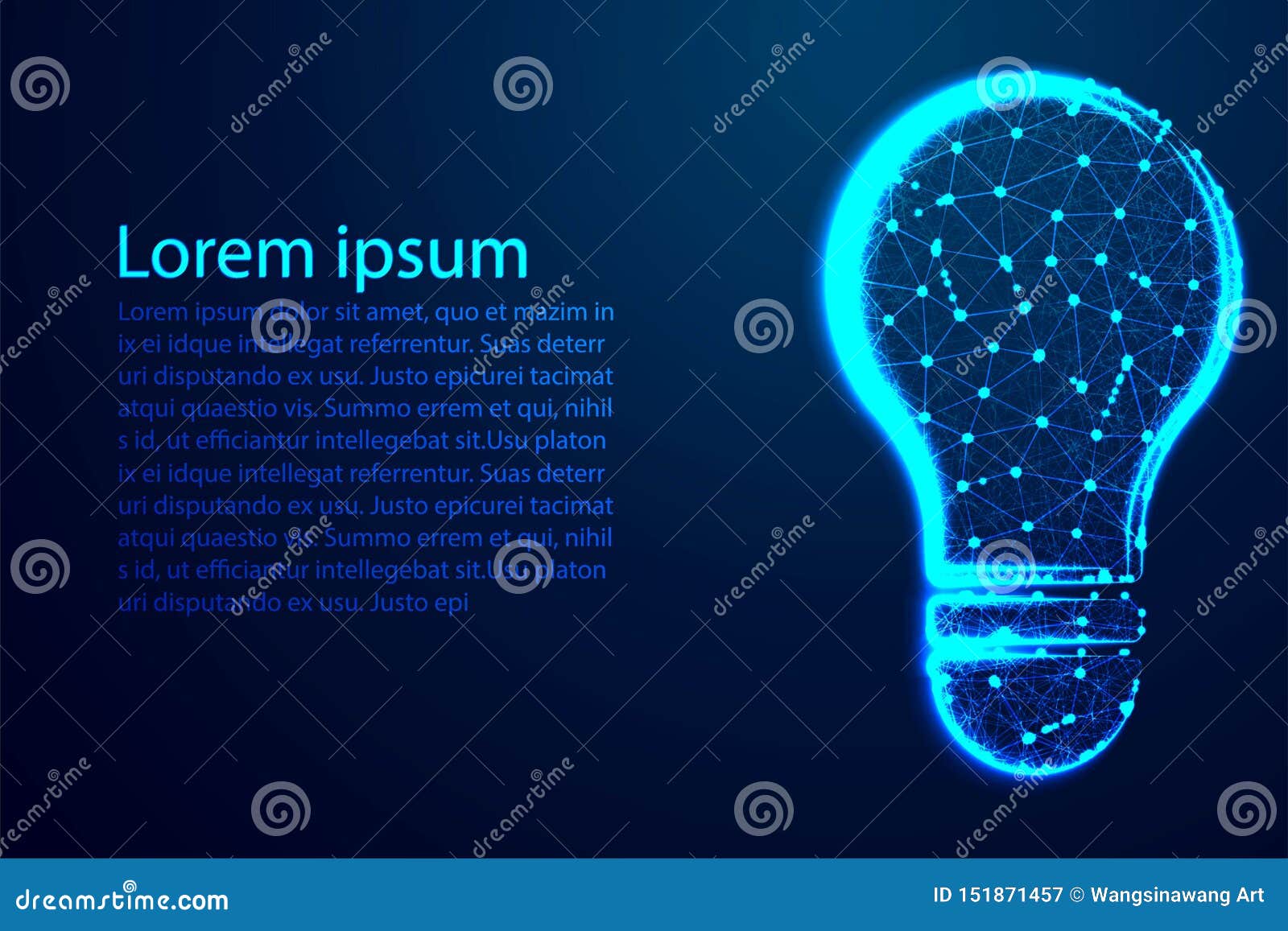 Light Bulb. Concept Idea. Abstract Designs from Connecting Dot and Line ...